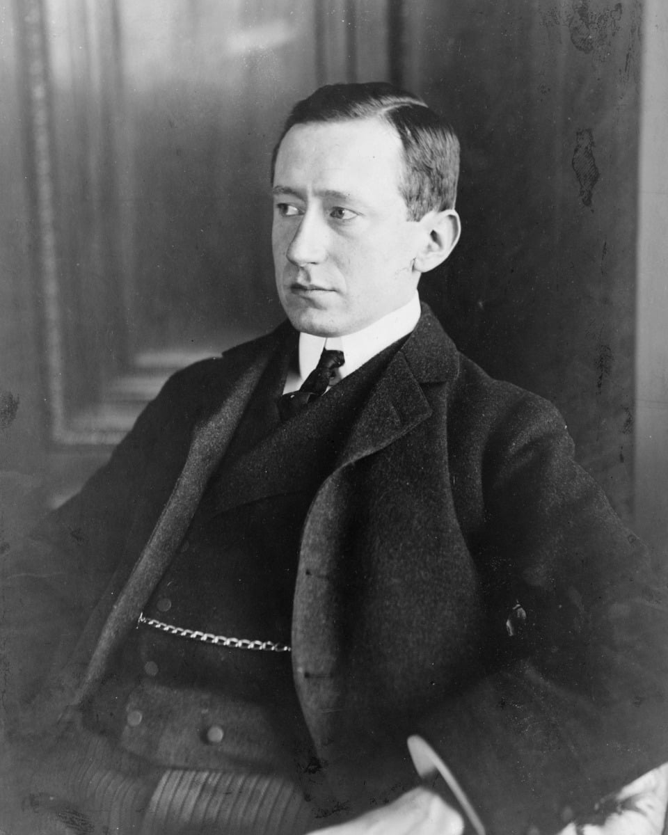Print: Guglielmo Marconi, Half-Length Portrait, Seated, Facing Left ...