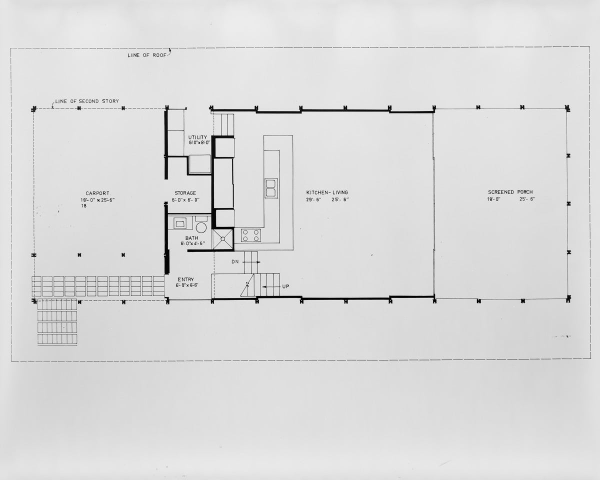 Print: Harkavy Residence, Lido Shores, Florida. First Floor. Plan, 1957 ...