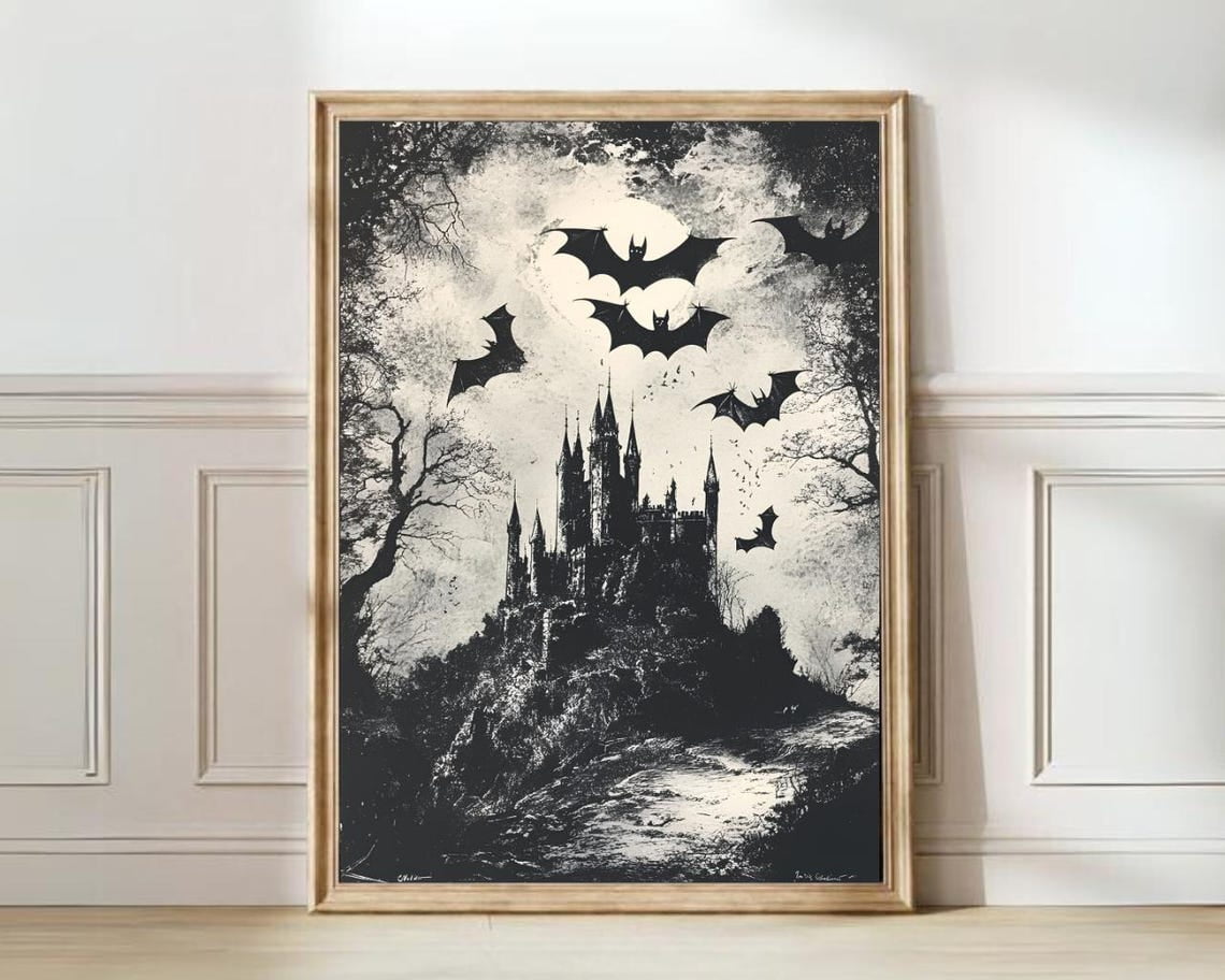 Print Haunted House Print Gallery Wall Poster Moody Gothic Print Spooky ...