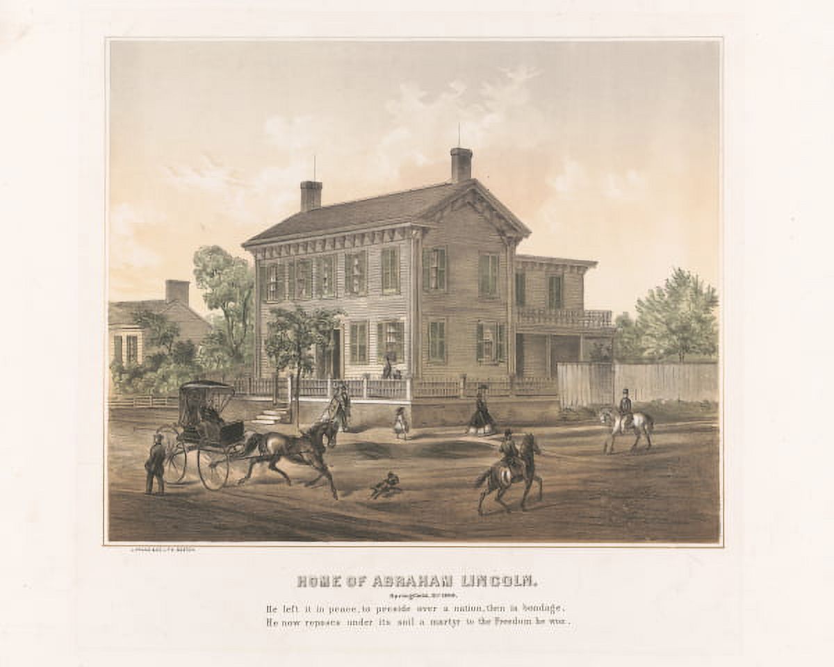 Print: Home Of Abraham Lincoln. Springfield, Ills. 1860 - Walmart.com