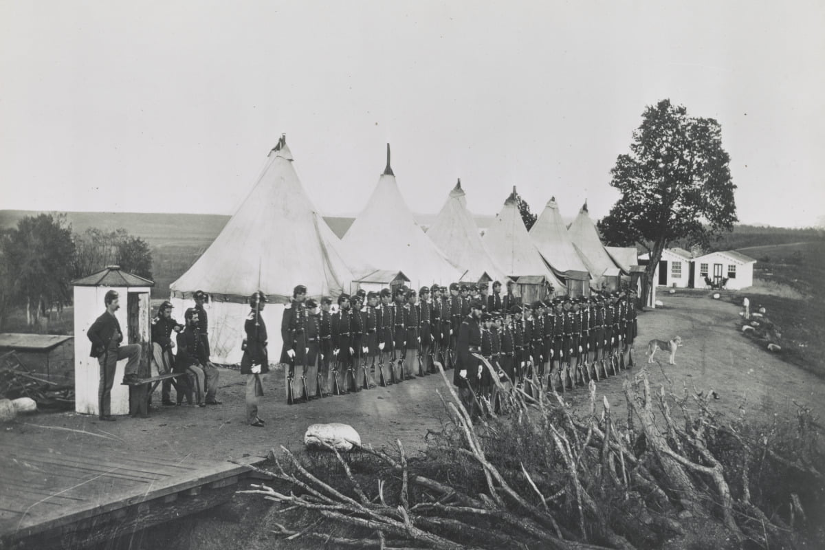 Print: Infantry Company On Parade, 1865? - Walmart.com
