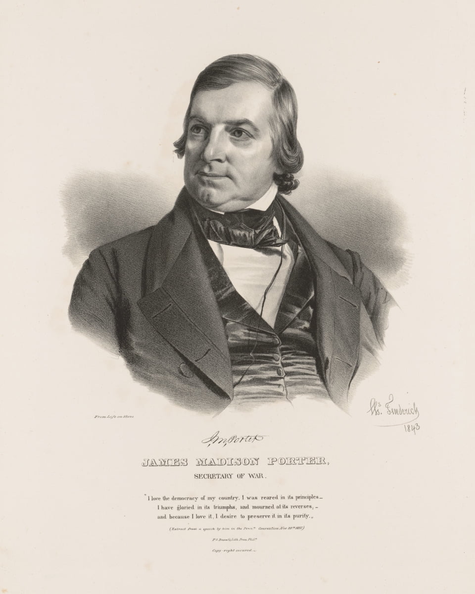 Print: James Madison Porter, Secretary Of War, 1843 - Walmart.com
