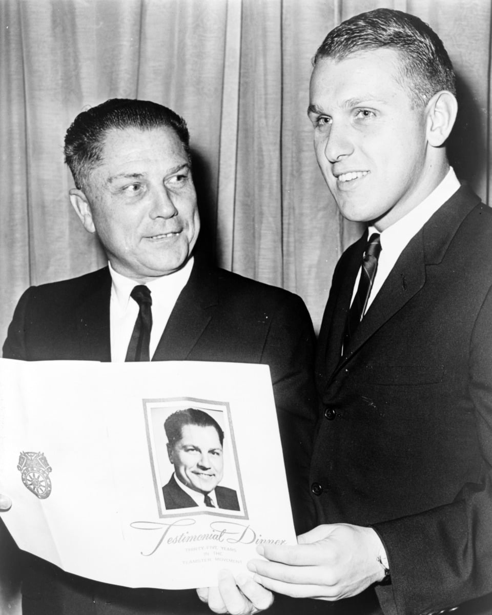 Print: James P. Hoffa, Half-Length Portrait, With His Father James R ...