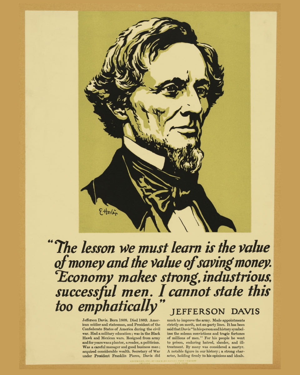 Print: Jefferson Davis, Bust-Length Portrait, Facing Right, circa 1921 ...