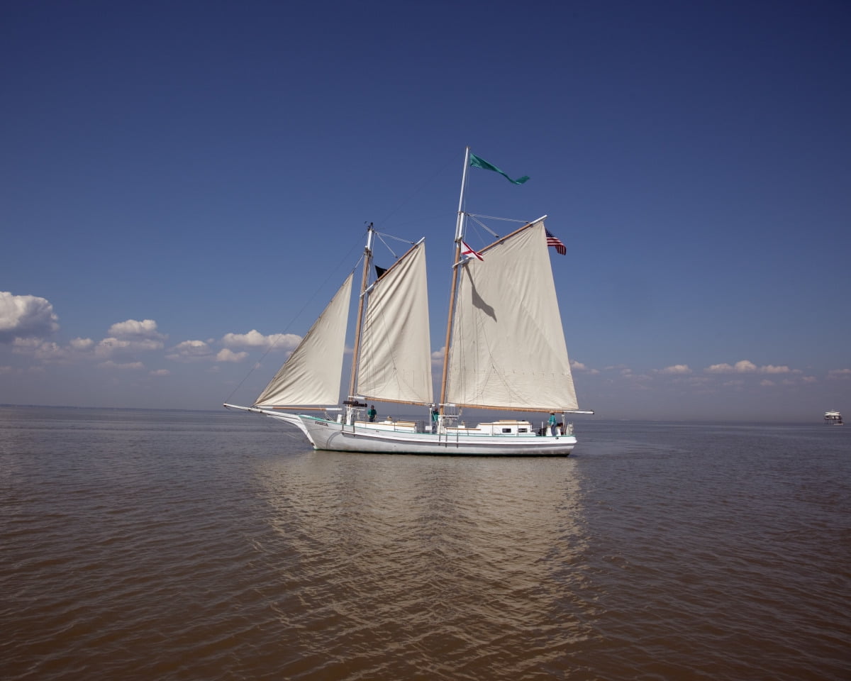 Print: Joshua Is A Classic 72' Wooden Schooner Sailing On Mobile Bay ...
