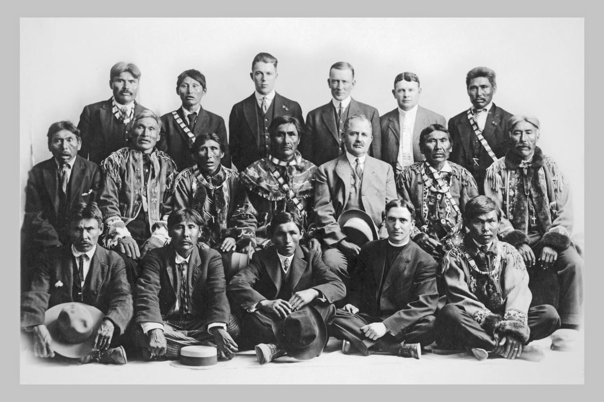 Print: Judge James Wickersham In Council With Indian Chiefs, circa 1900 ...