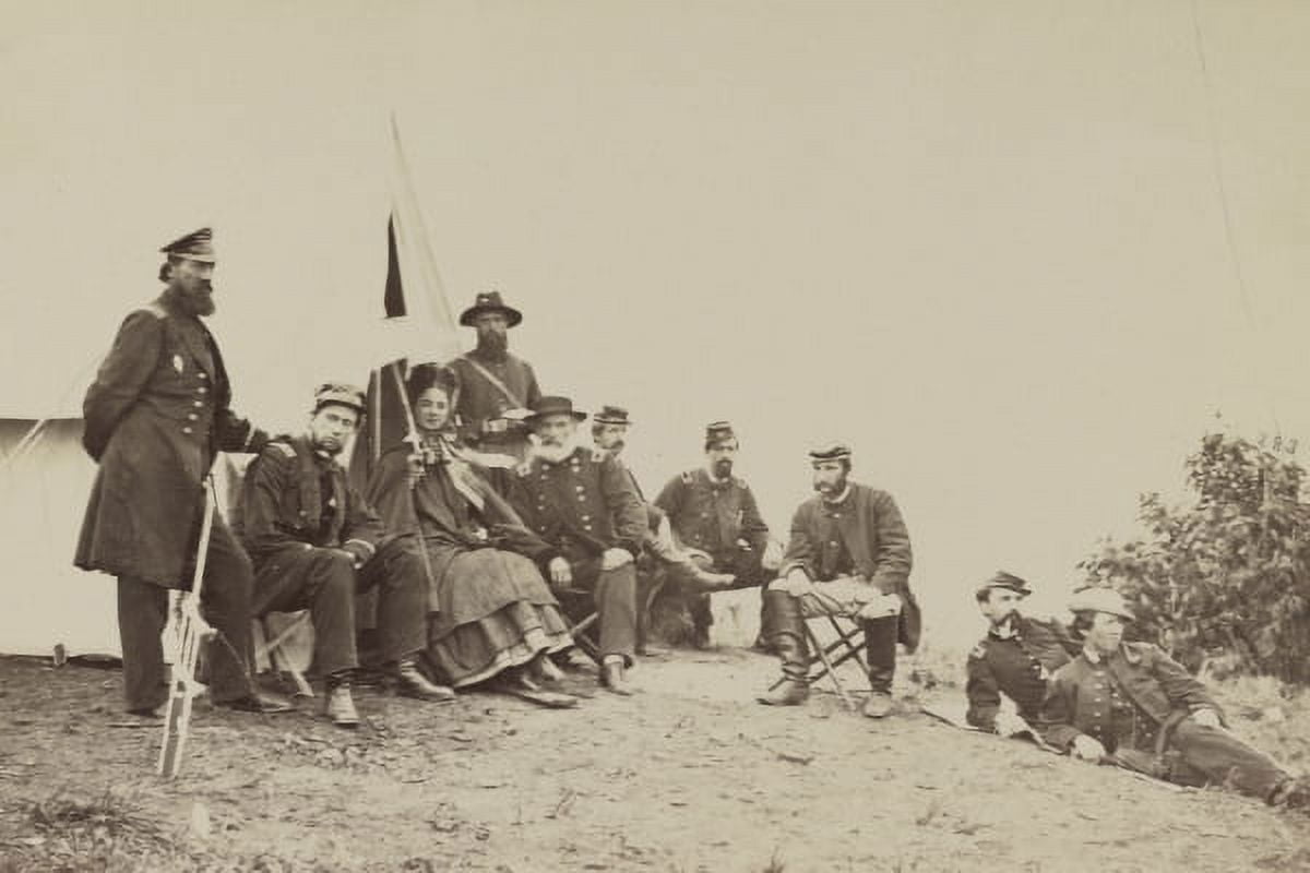 Print: Kate Chase Sprague With Gen. J. J. Abercrombie And Staff, circa ...