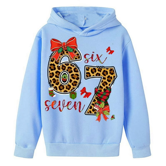 Print Kids Hooded Sweatshirt Festive Holiday Pullover For Girls And ...