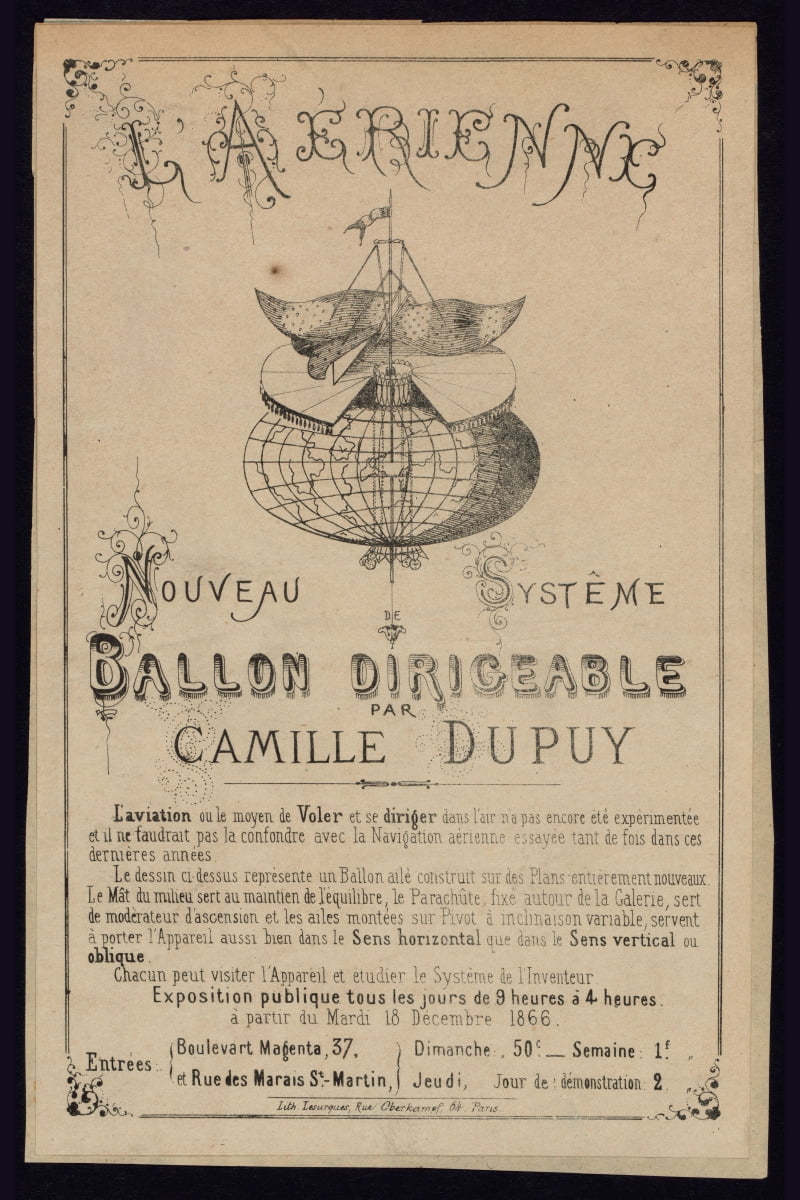Print: L'aerienne, Nouveau Systeme De Ballon Dirigeable Par Camille ...