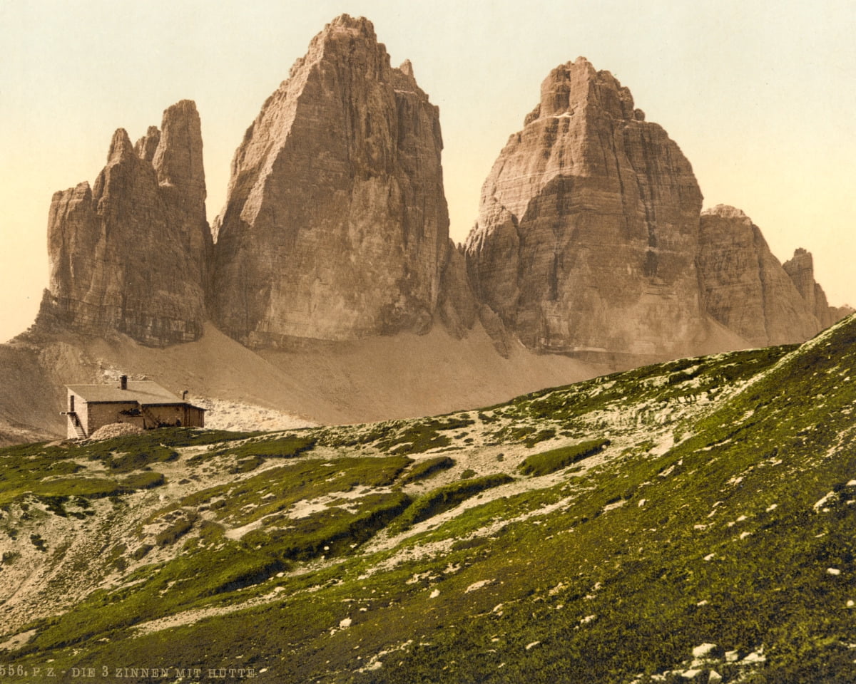 Print: Landro, The Three Spires (I.E., Drei Zinnen), And Hut, Tyrol ...