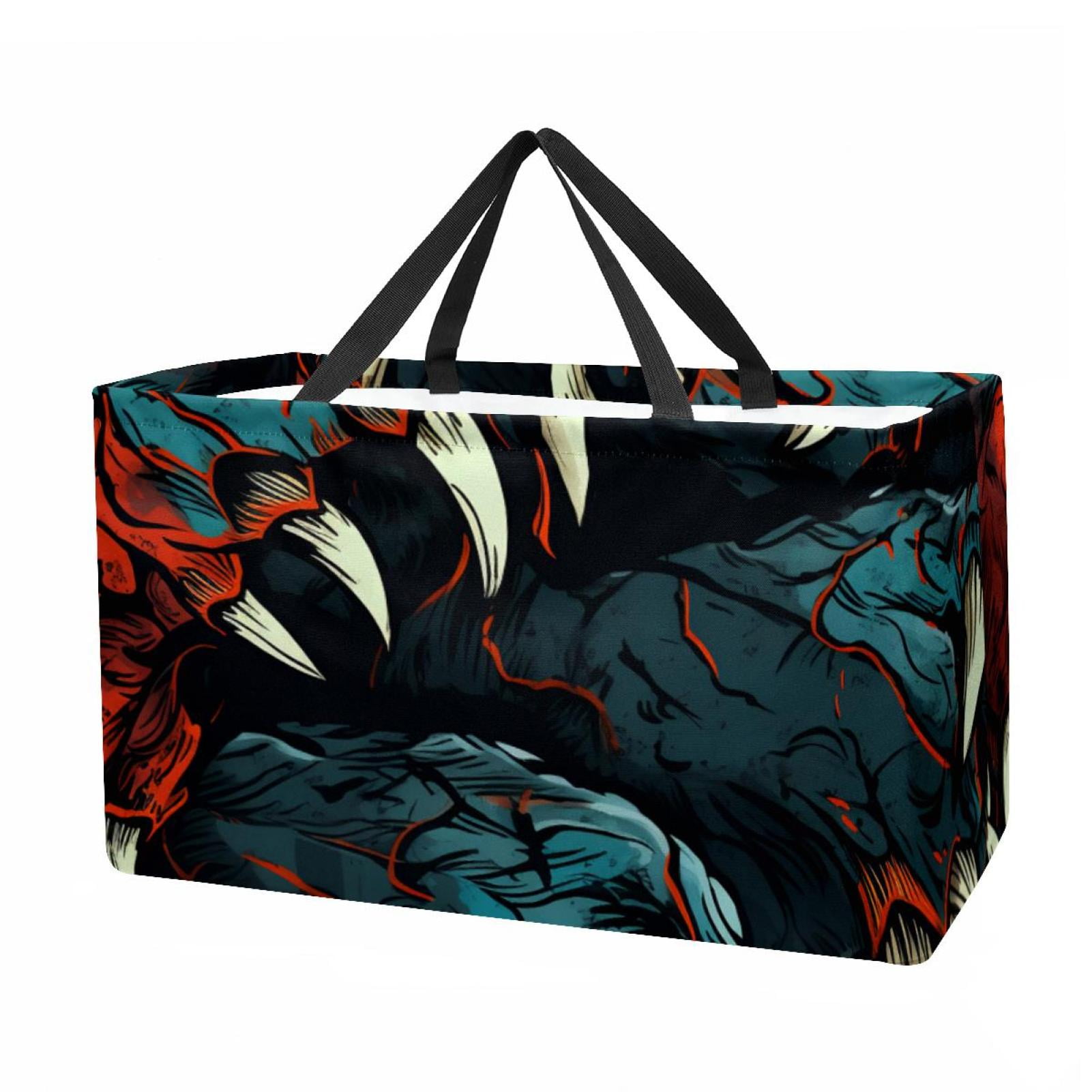 Print Large Capacity Reusable Foldable Storage Basket and Grocery Bags ...