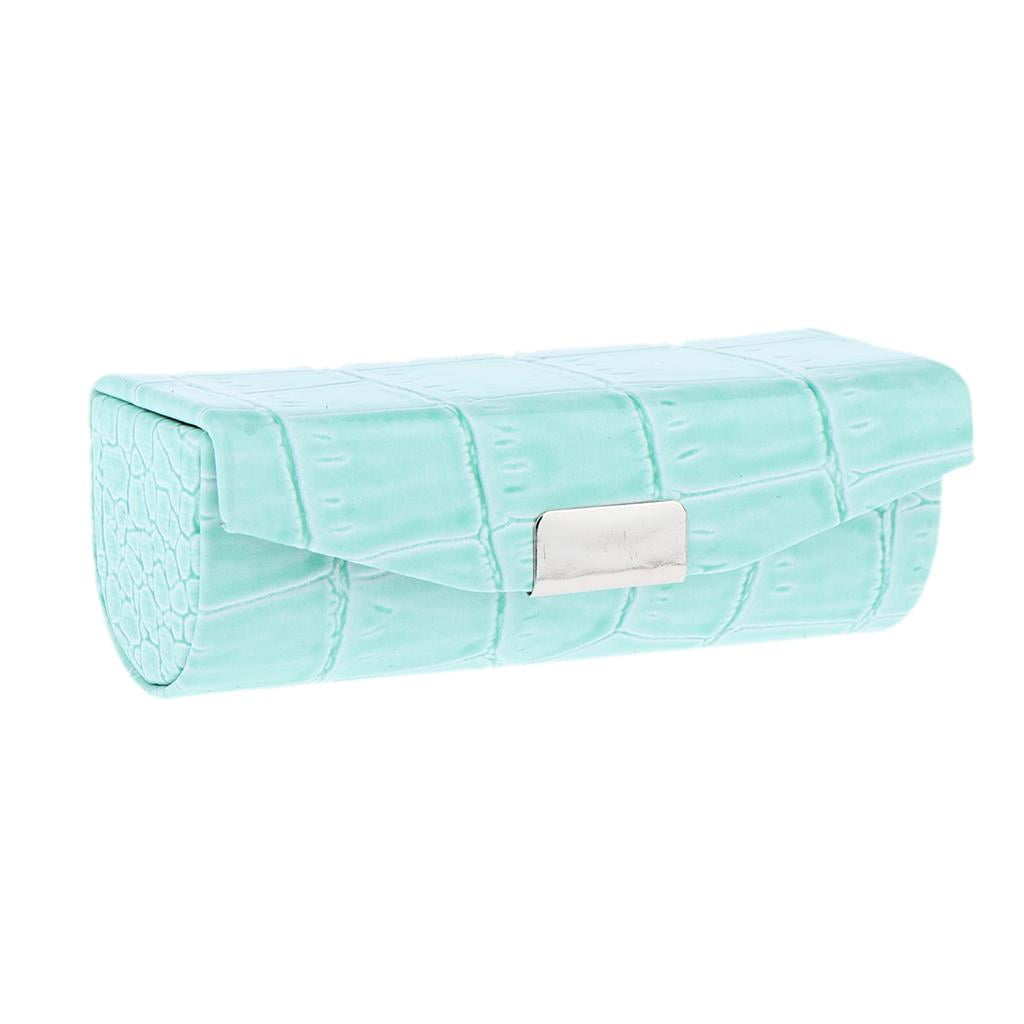 Print Leather Lipstick Holder Case with Golden Clip Button Portable ...