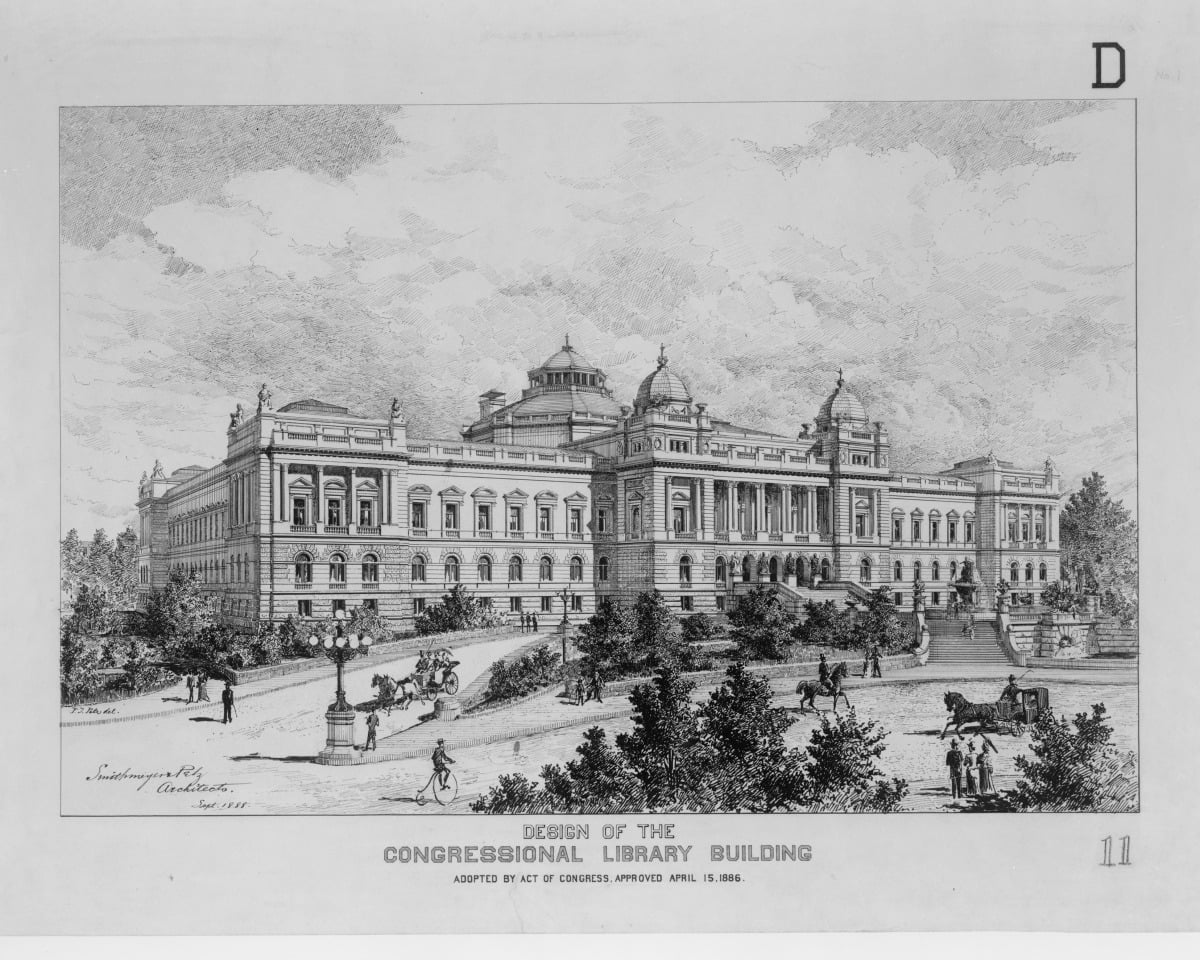 Print: Library Of Congress, Washington, D.C. Exterior Perspective ...