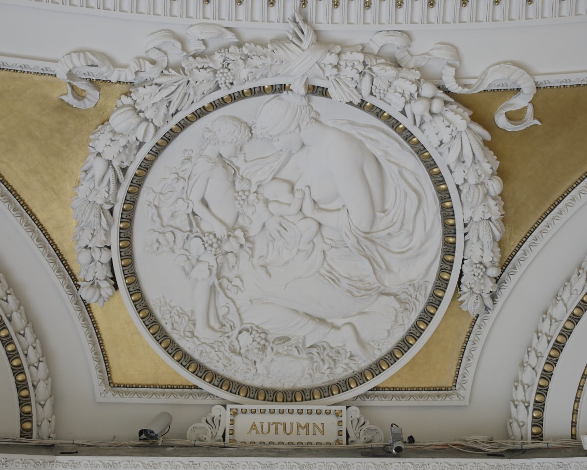 Print: Library of Congress, Circular Relief Of Autumn By Bela L. Pratt ...