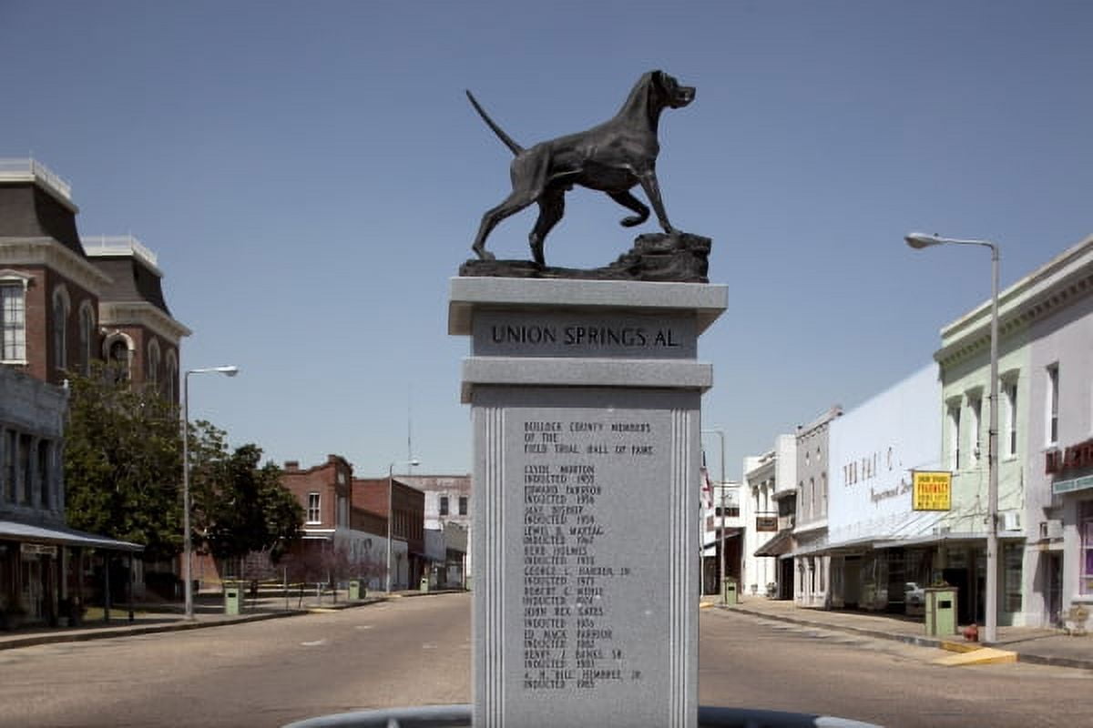 Print: Life-Size Bronze Statue Of An English Pointer, Union Springs ...