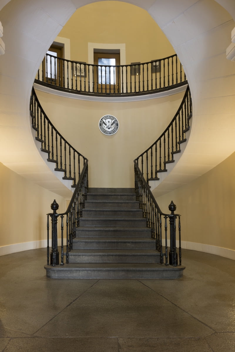 Print: Lobby And Stairway. U.S. Custom House, East Bay And Bull Streets ...