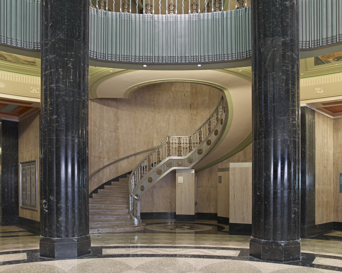 Print: Lobby Stairs, U.S. Custom House, Philadelphia, Pennsylvania ...