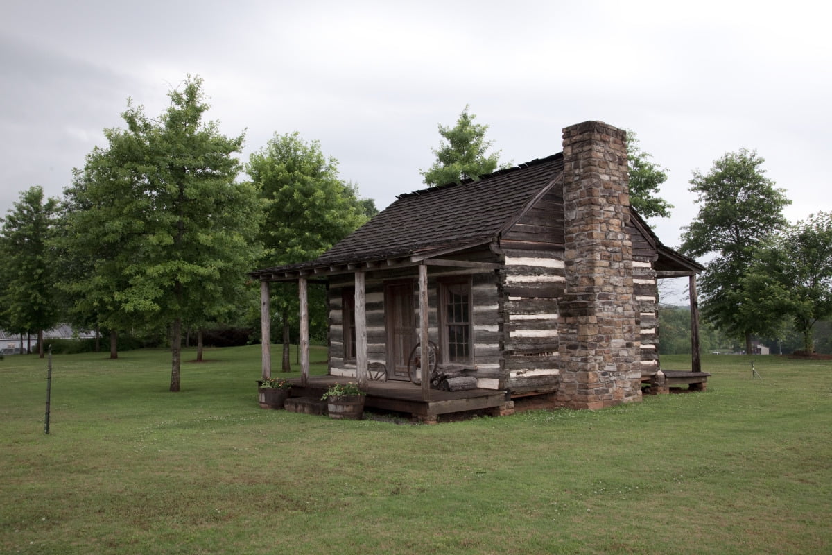 Print: Log Cabin That Once Served As A Stage Coach Stop, Tuscumbia ...