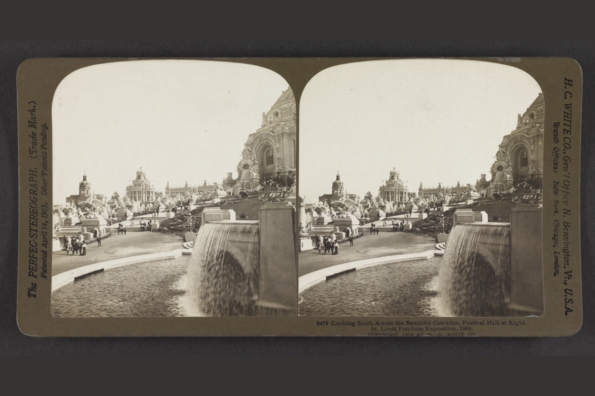 Print: Looking South Across The Beautiful Cascades, Festival Hall At ...