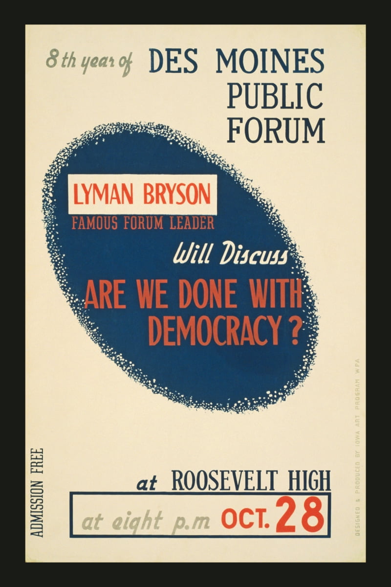 Print: Lyman Bryson, Famous Forum Leader, Will Discuss Are We Done With ...