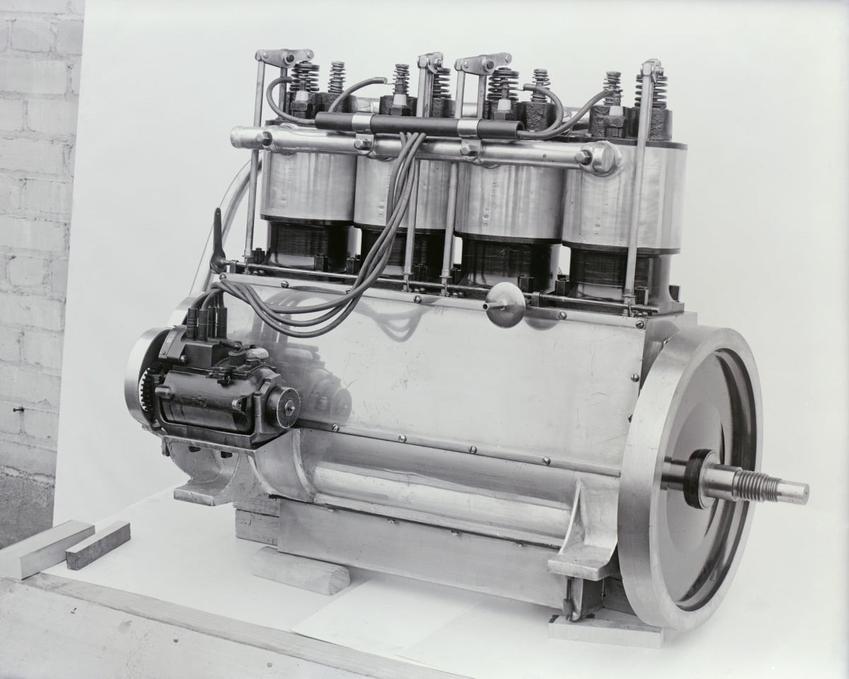 Print: Magneto Side Of The Wright Four-Cylinder Motor Used In 1911 ...