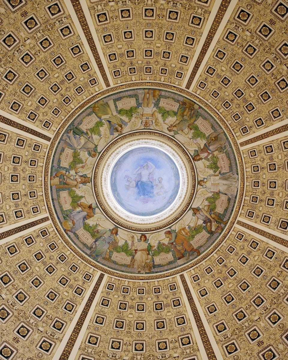 Print: Main Reading Room. Interior Of Dome. Library Of Congress Thomas ...