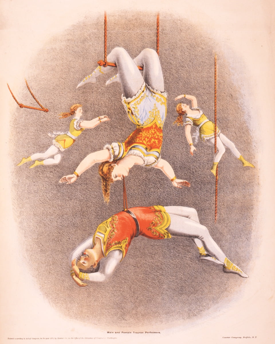 Print: Male And Female Trapeze Performers, 1875 - Walmart.com