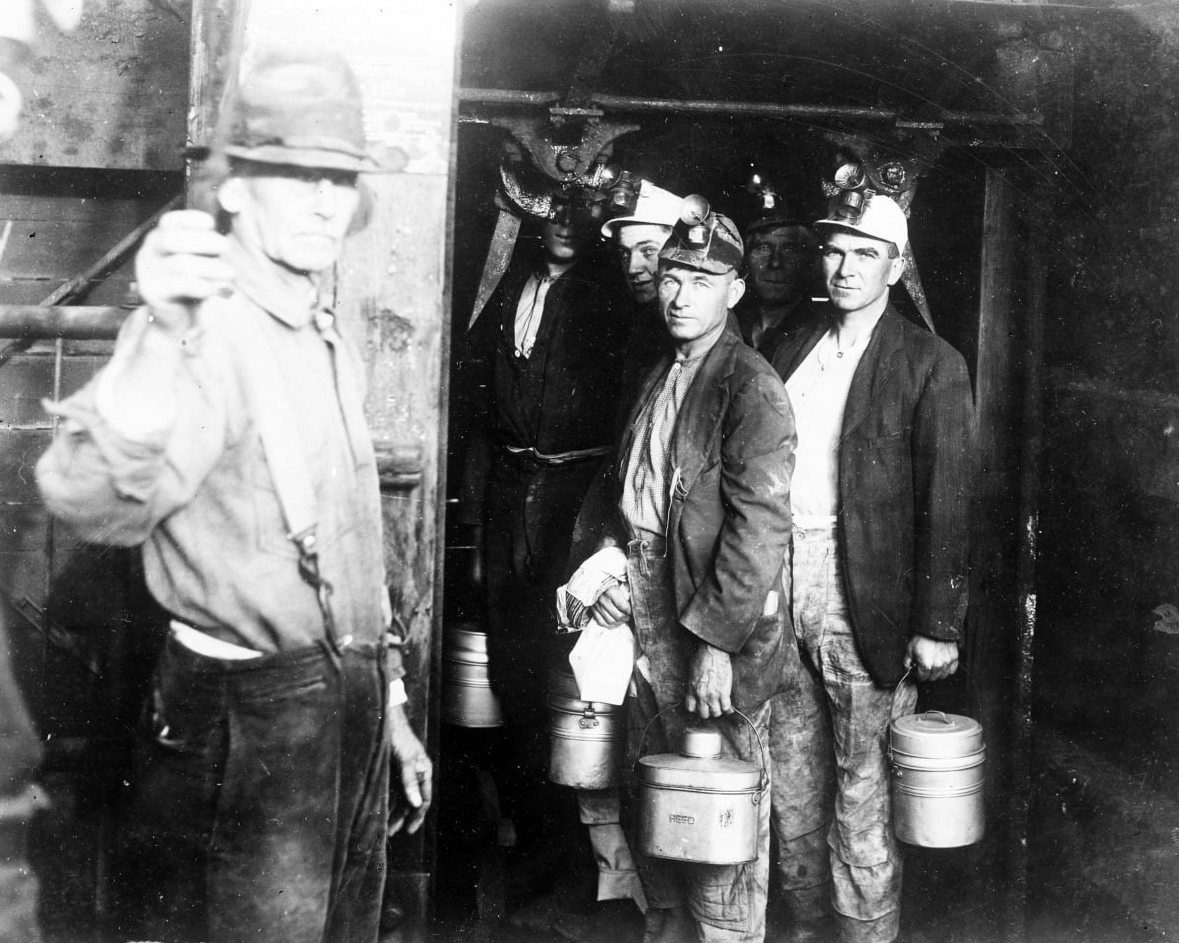 Print: Miners Entering Mine, circa 1915 - Walmart.com