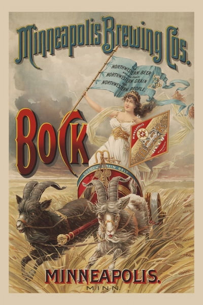 Print: Minneapolis Brewery, Bock Beer, Minnesota, circa 1895 - Walmart.com