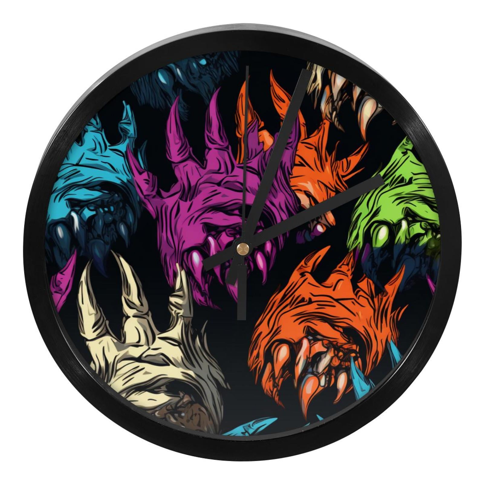 Print Modern 9.8 Inch Wall Clock, Silent Non-Ticking Round Digital ...