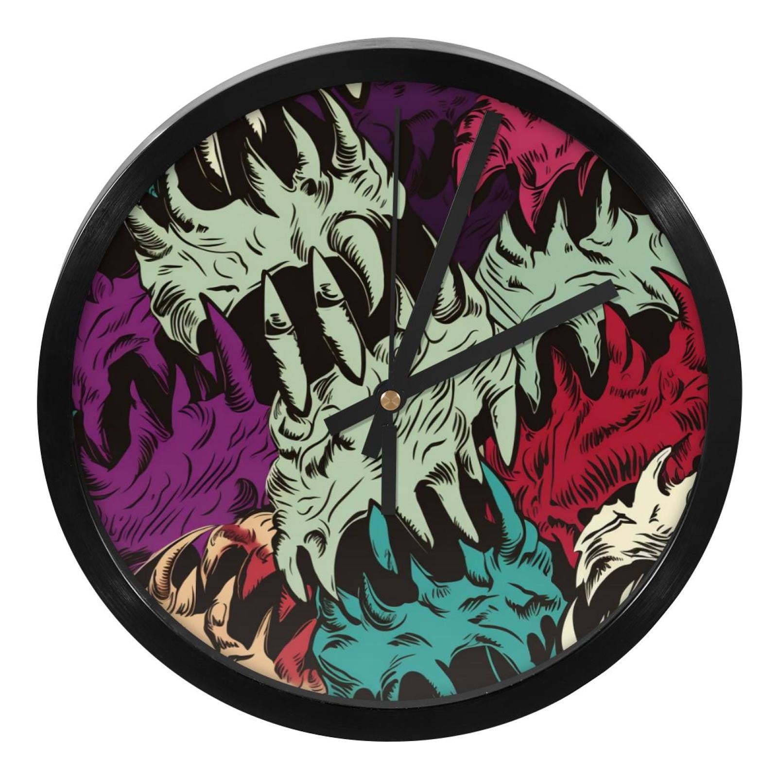 Print Modern 9.8 Inch Wall Clock, Silent Non-Ticking Round Digital ...