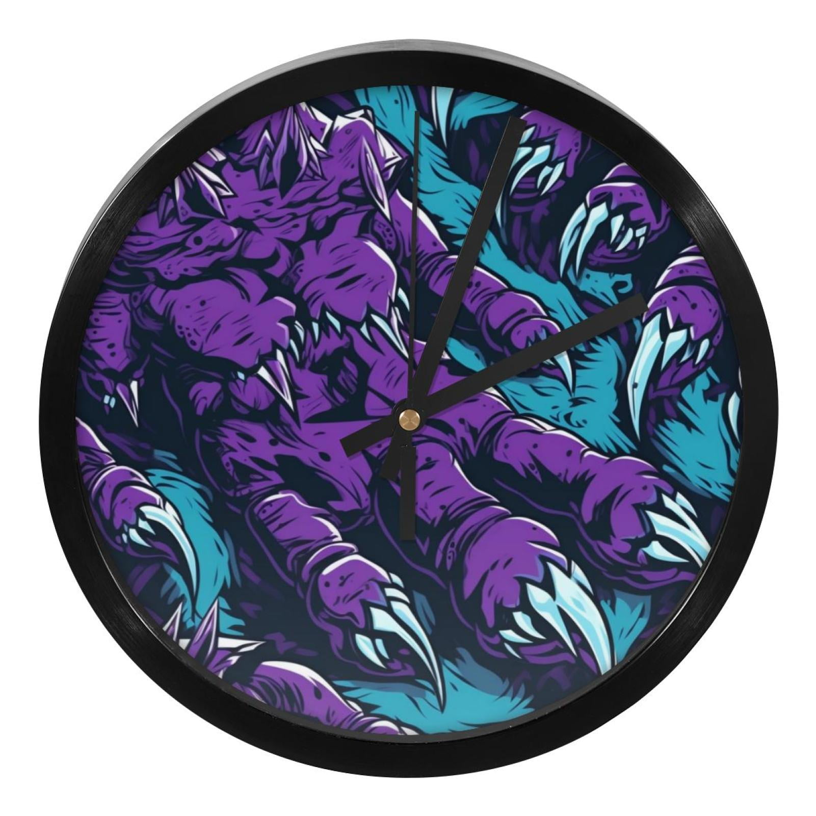 Print Modern 9.8 Inch Wall Clock, Silent Non-Ticking Round Digital ...