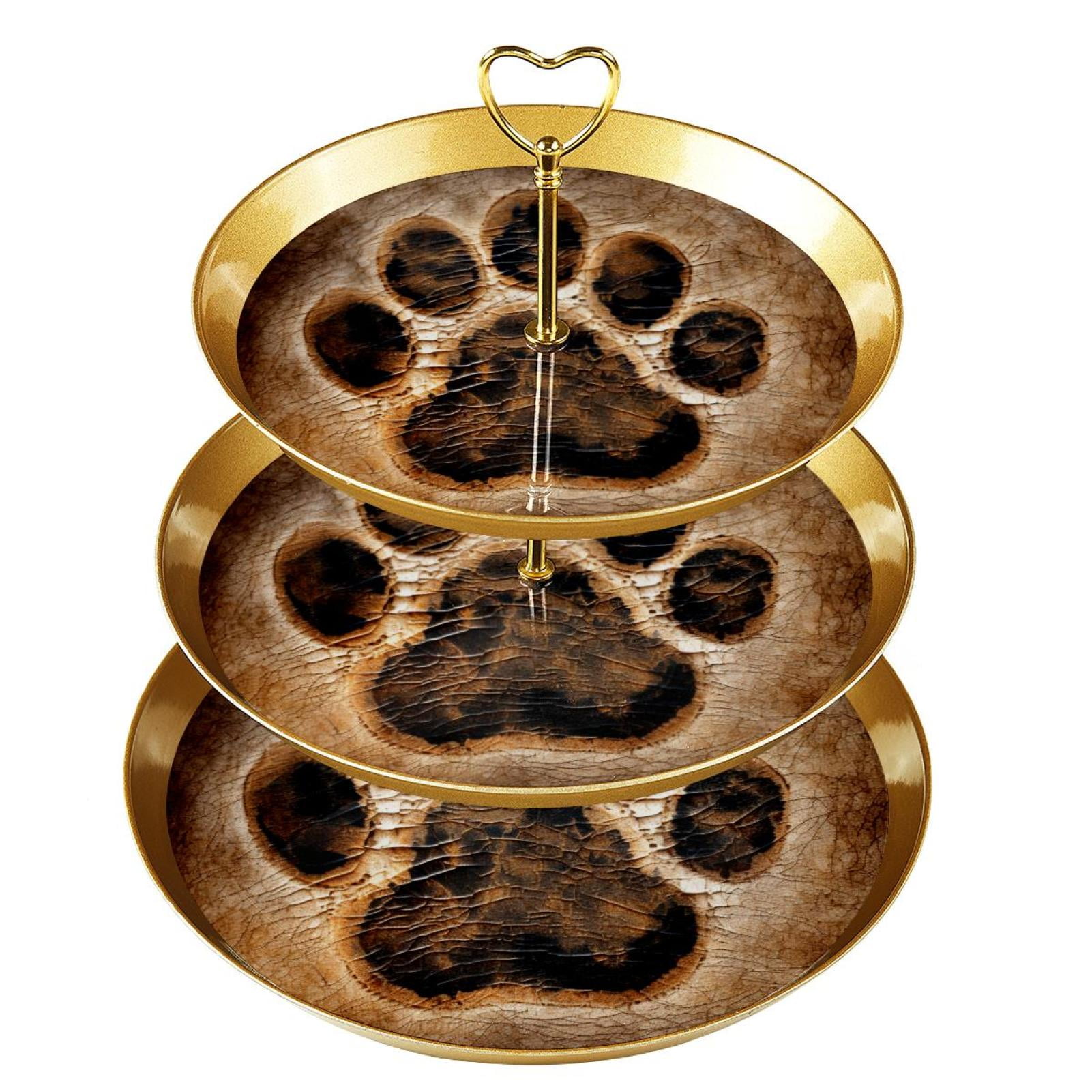 Print Modern Plastic Dessert Table Tray Stand with Iron Pillars | 3 ...