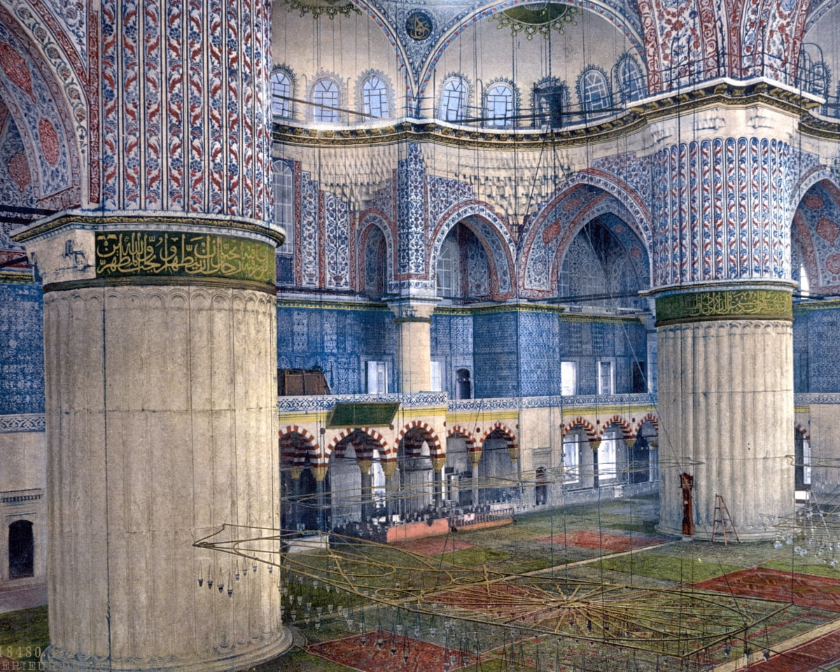 Print: Mosque Of Sultan Ahmet I, Interior, Constantinople, Turkey, 1890 ...