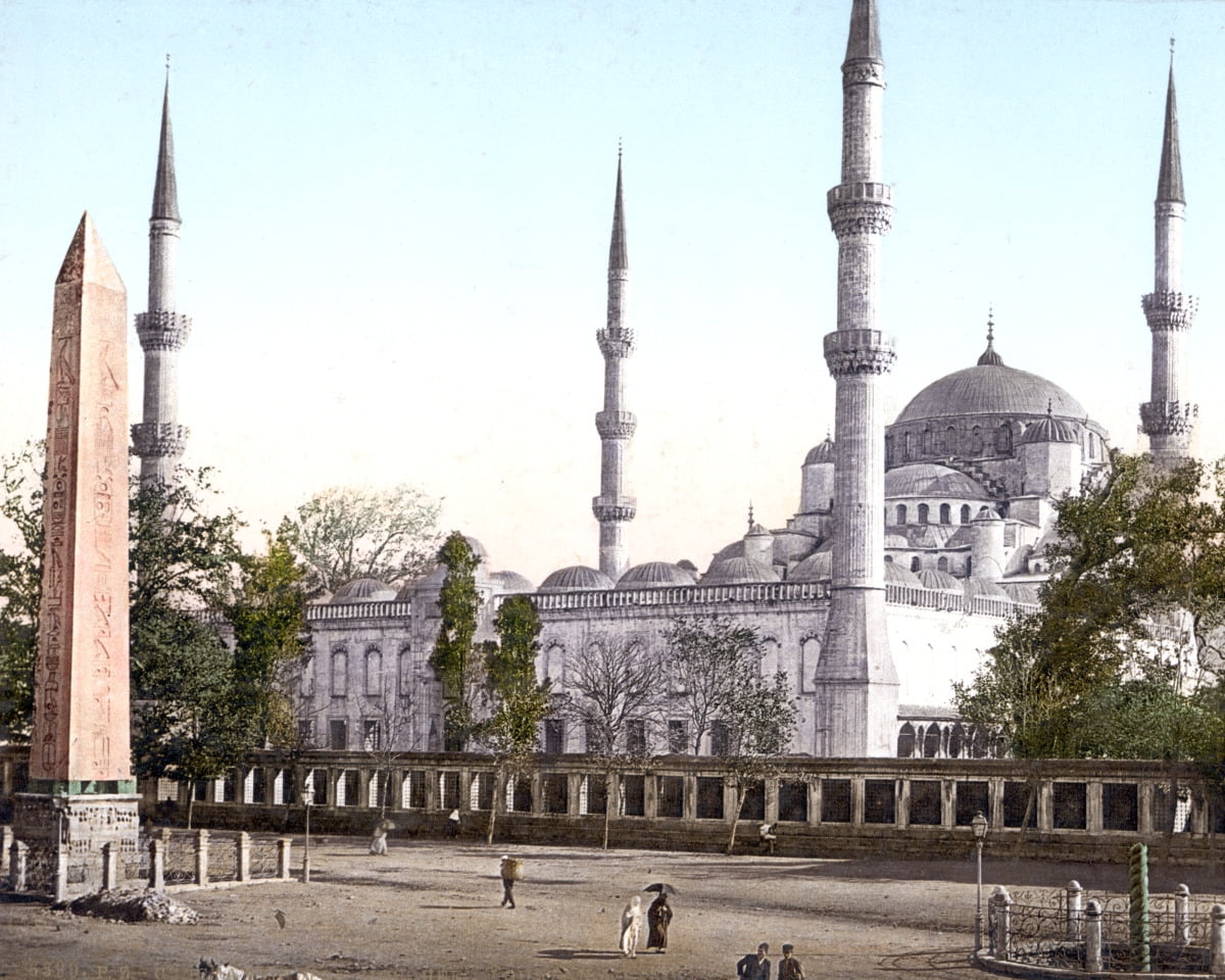 Print: Mosque Of Sultan Ahmet I, Istanbul, Turkey, 1890 - Walmart.com