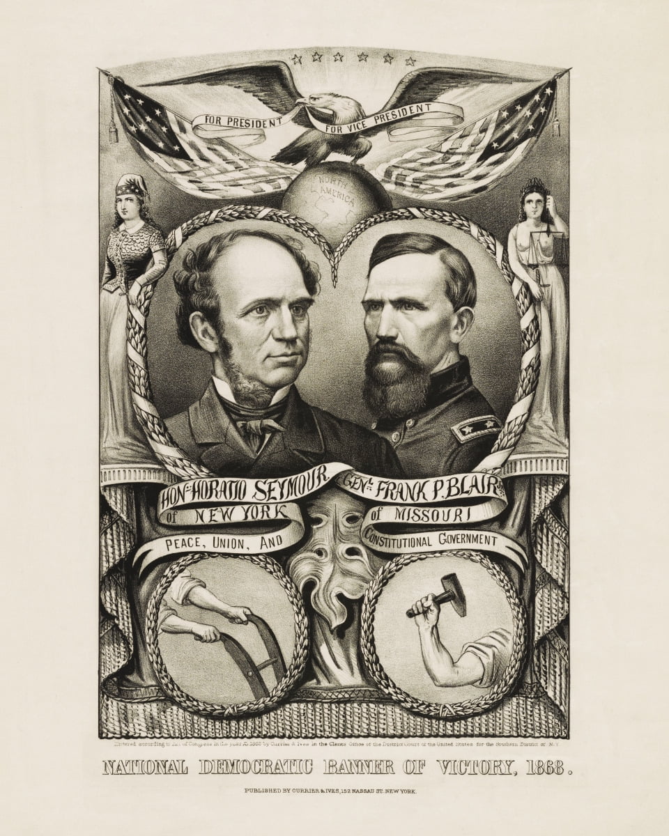 Print: National Democratic Banner Of Victory, 1868 - Walmart.com