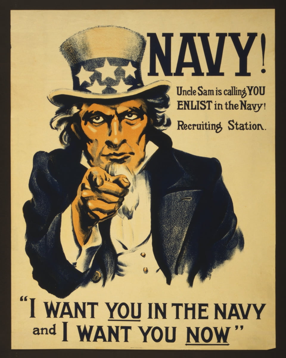 Print: Navy! Uncle Sam Is Calling You--Enlist In The Navy!, 1917 ...