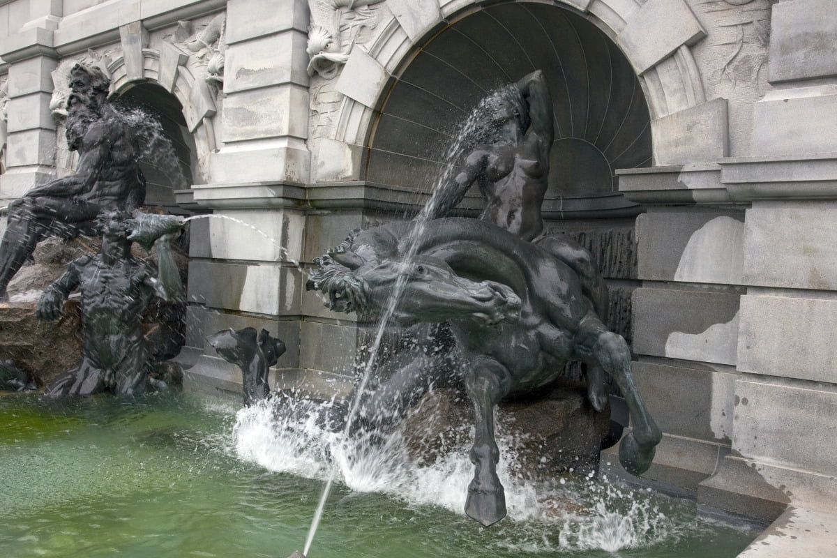 Print: Neptune Fountain Located In Front Of The Thomas Jefferson ...