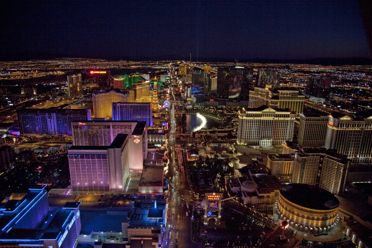 Print: Night Aerial View, Las Vegas, Nevada, 2009 - Walmart.com
