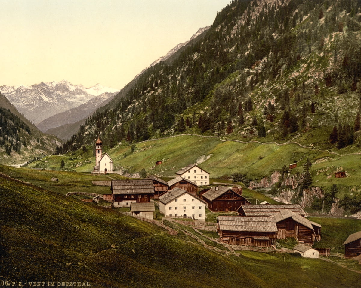 Print: Oetz Valley, View In The Valley, Tyrol, Austro-Hungary, circa ...