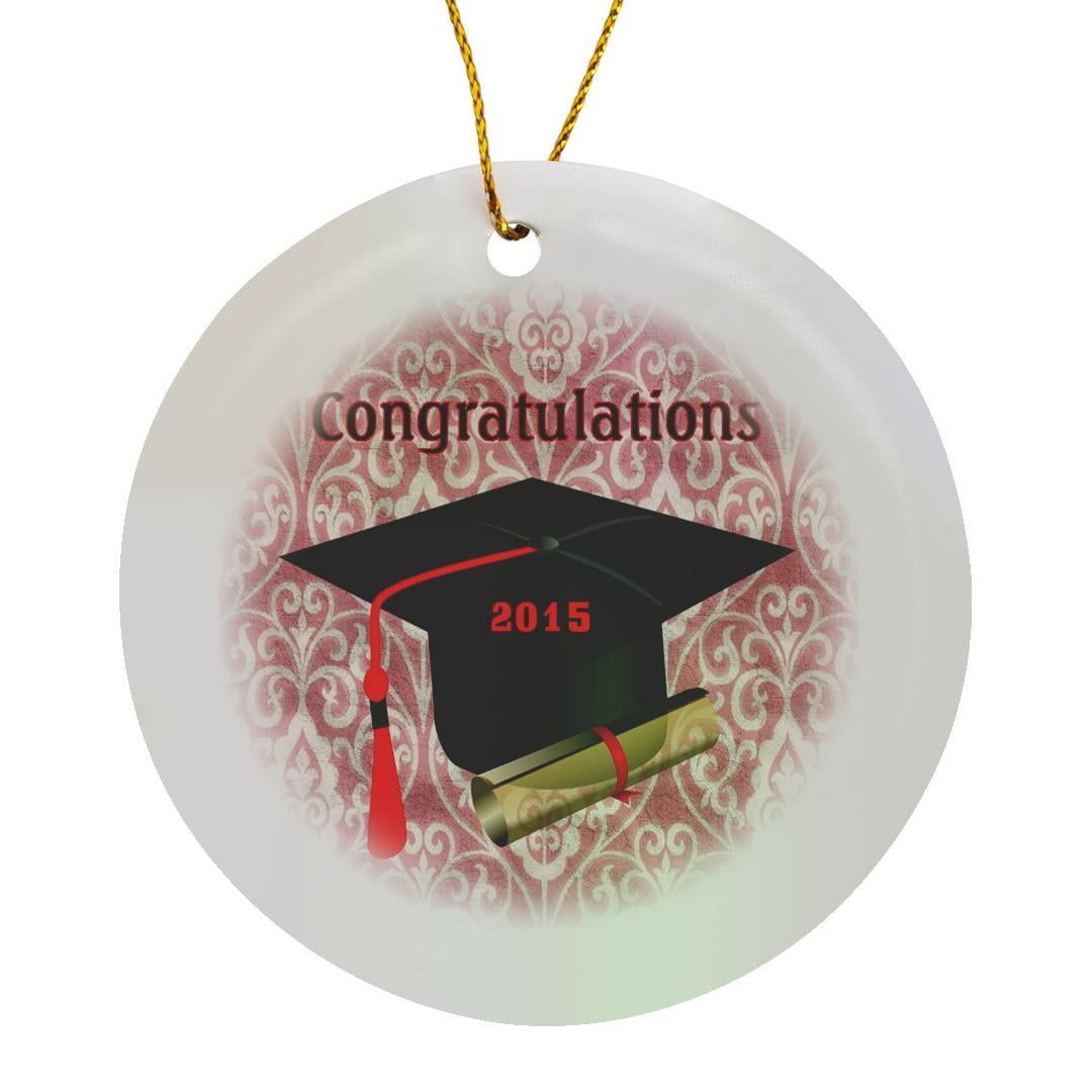 3drose, Print of 2015 Graduation Cap with Red Tassel and Diploma ...