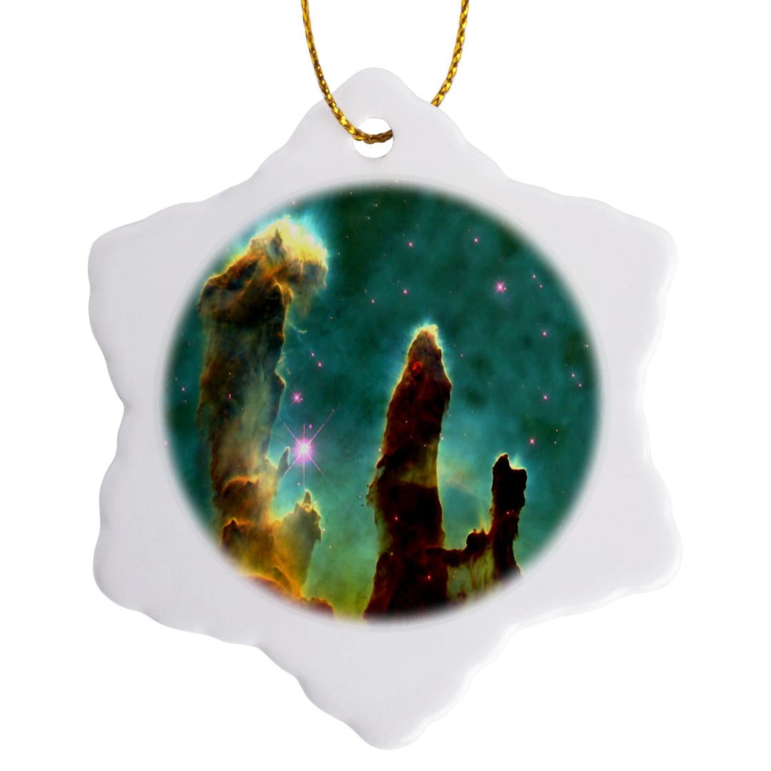 Print Of Eagle Nebula In Outer Space, 3 inch Snowflake Porcelain ...