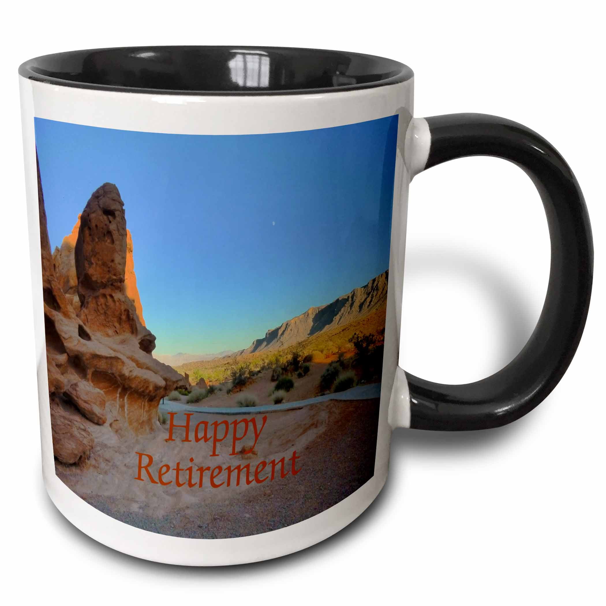3drose, Print of Happy Retirement on Photo of Desert Landscape, 11oz ...