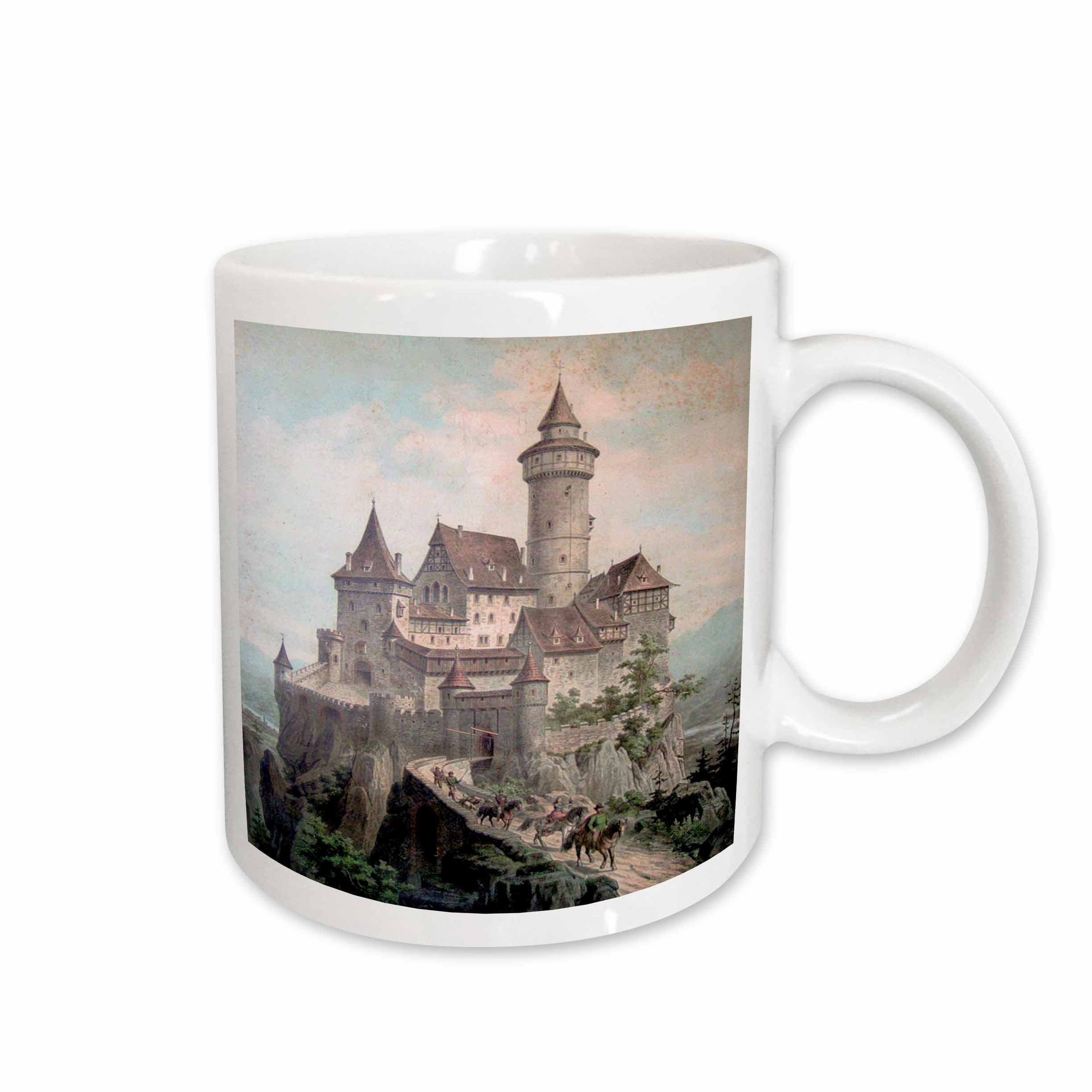 3drose, Print of Medieval Castle Color Illustration, 15oz Mug - Walmart.com