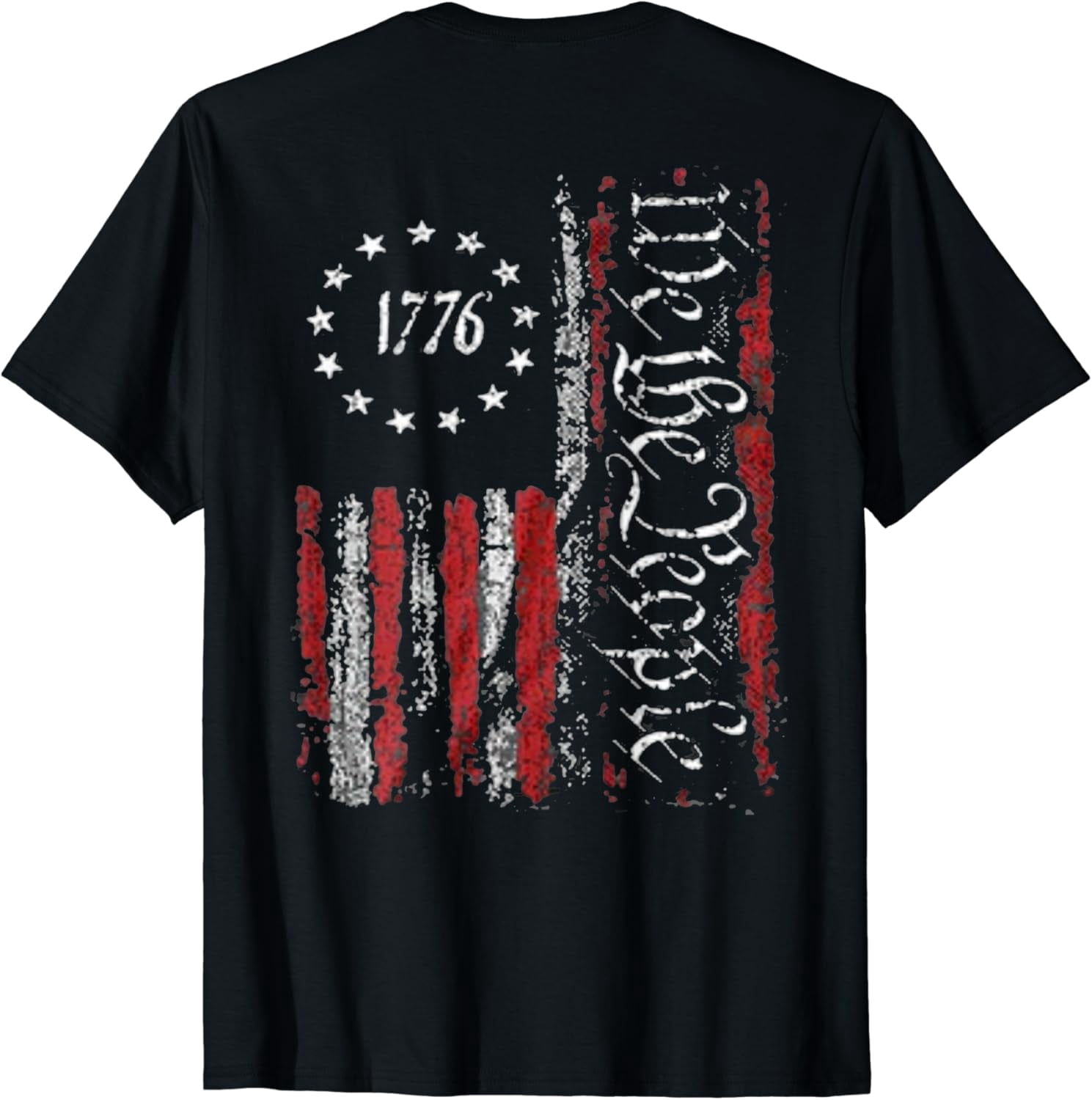 Print On Back American Flag Patriotic 1776 We The People USA T-Shirt ...