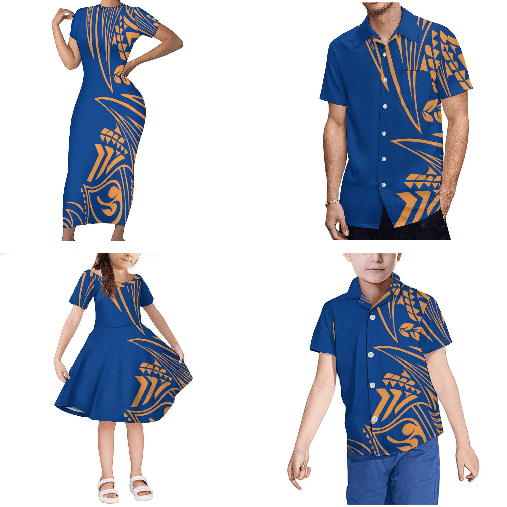 Print On Demand Custom Polynesian Tribal Matching Family Outfits Samoan ...
