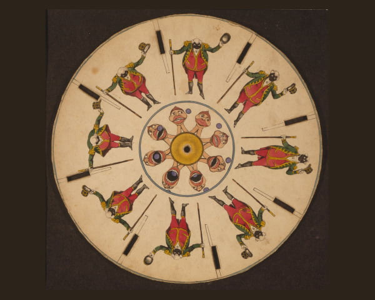 Print: Optical Illusion Disc With A Face Catching A Ball And A Man With ...