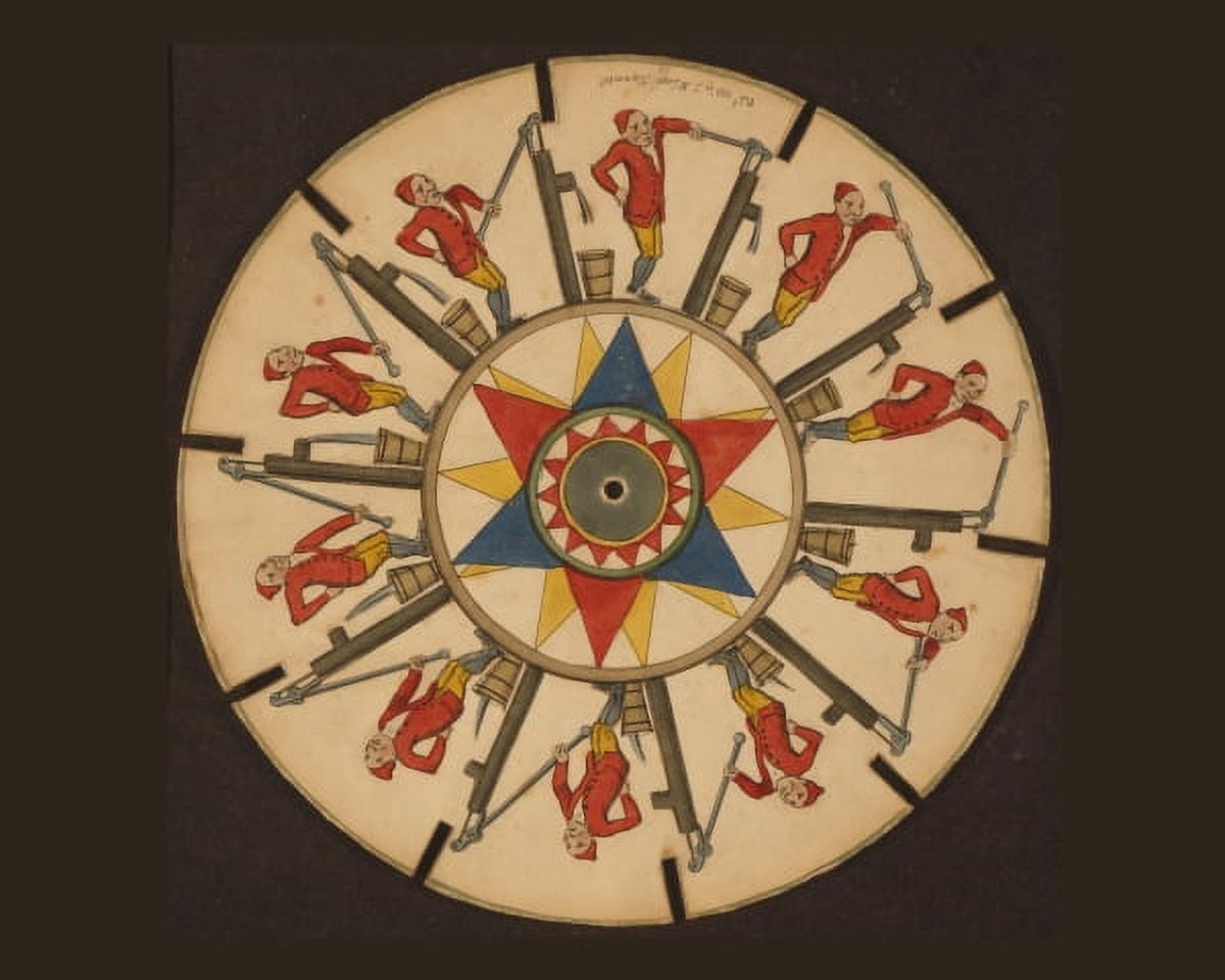 Print: Optical Illusion Disc With Man Pumping Water, 1833 - Walmart.com