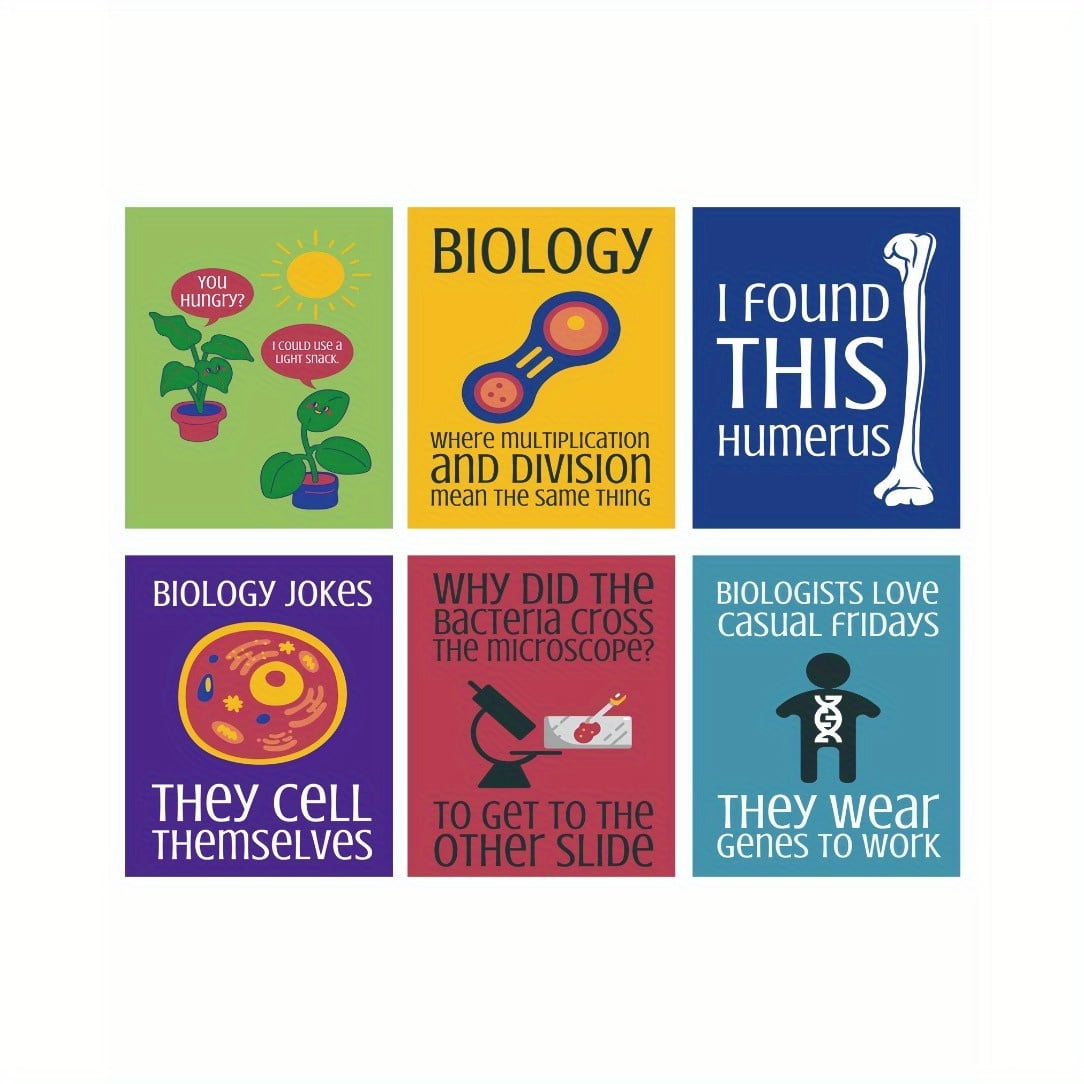 [Print Painting] 6pcs Frameless Science Classroom Decorations, High ...