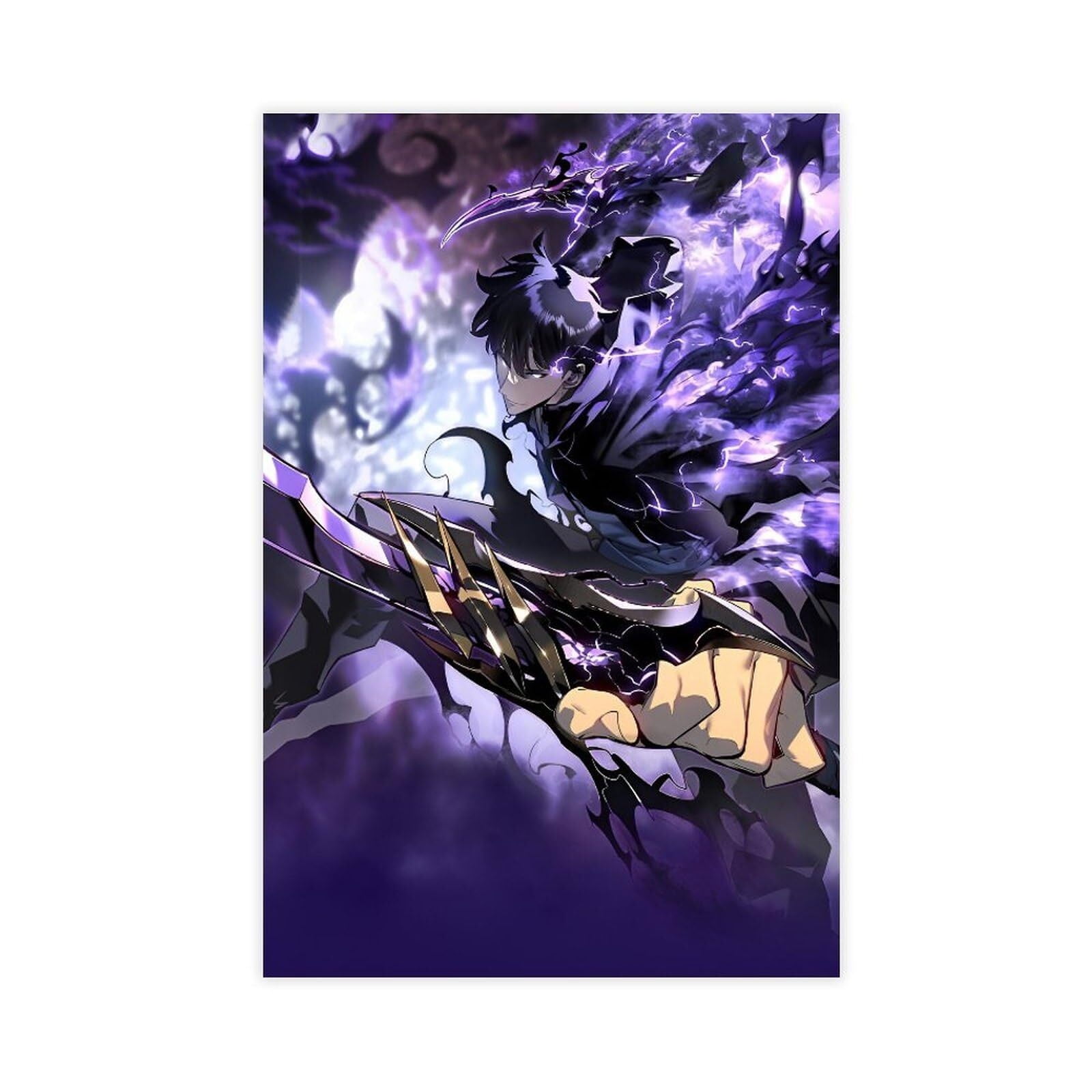 Print Painting Solo Leveling Art Sung Jin-Woo Anime Aesthetic Wall Art ...